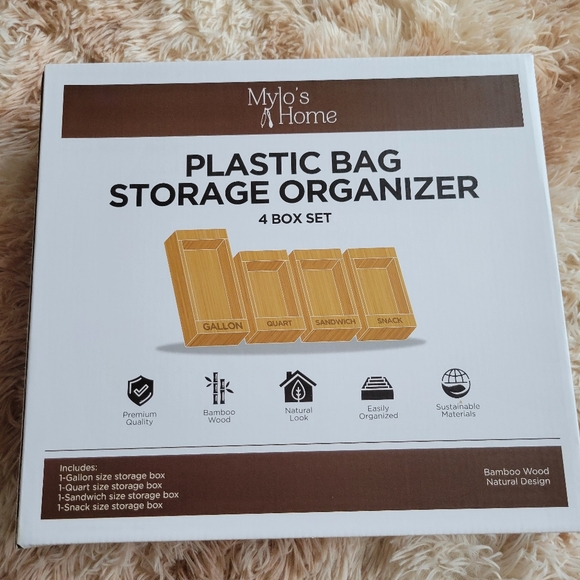 mylo's home | Kitchen | Bamboo Wood Plastic Bag Storage Organizer 4box Set | Poshmark